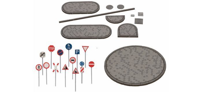 Set de décoration de rue - NO 60525 - Noch - Routes, parkings ...
